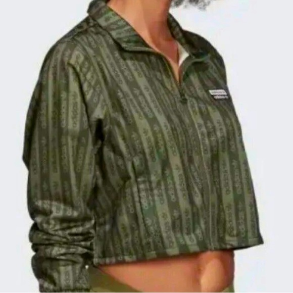 adidas | Jackets & Coats | Adidas Originals Logo Stripe Crop Track ...